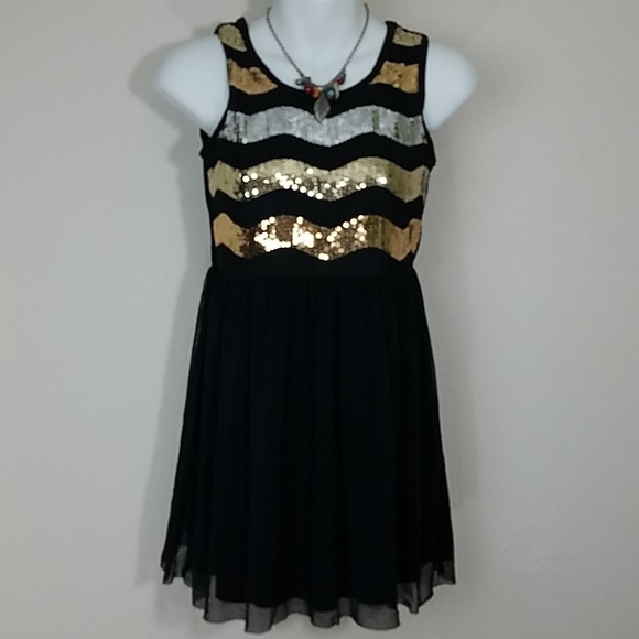 George | Dresses | Sundress Striped Sequin Tulle Skirt Lined Mini ...